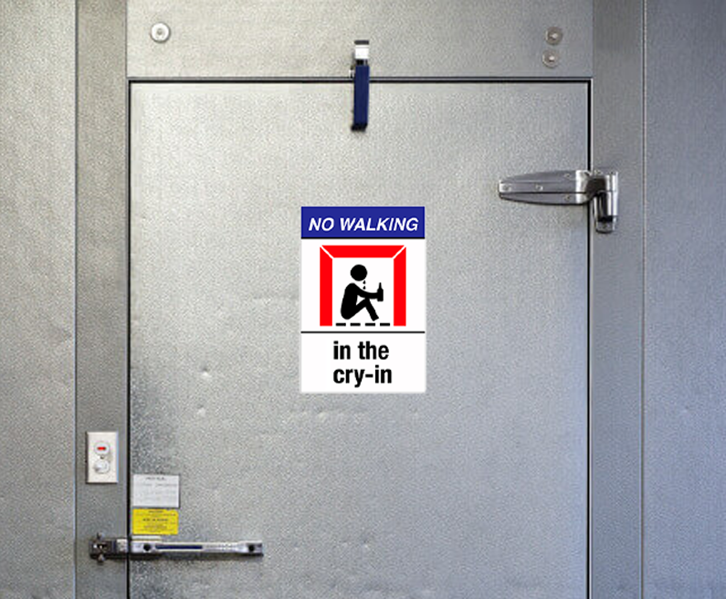 No Walking In The Cry-In Sticker – Mover & Shaker Co